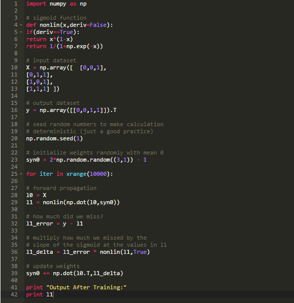 Python神经网络代码11行python代码建立神经网络 Csdn博客